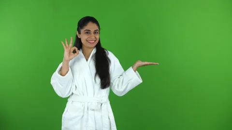 Green screen shot of a beautiful Indian ... | Stock Video | Pond5