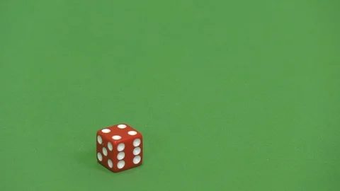 Green screen shot of a red dice rolling ... | Stock Video | Pond5