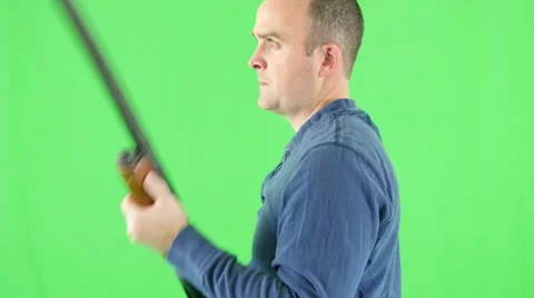 Green screen shot of shooter with his sh... | Stock Video | Pond5