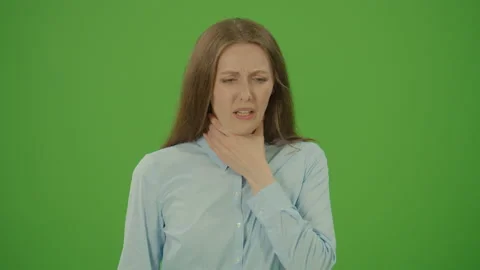 Green Screen Sick Female isStanding and ... | Stock Video | Pond5