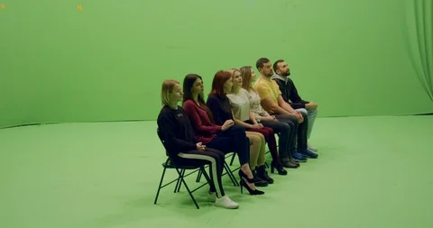 GREEN SCREEN Side view group of young pe... | Stock Video | Pond5