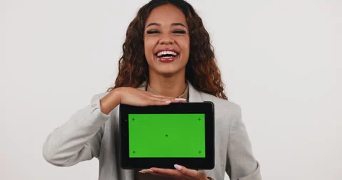 Green screen, smile and face of woman wi... | Stock Video | Pond5
