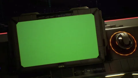 Green screen in the spaceship bridge 06 | Stock Video | Pond5
