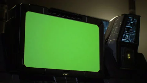 Green screen in the spaceship bridge 08 | Stock Video | Pond5