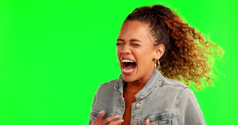 Green screen, studio and cold woman with... | Stock Video | Pond5