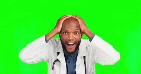 Green screen surprise, doctor face or bl... | Stock Video | Pond5
