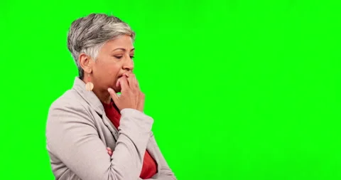 Green screen, thinking and senior woman ... | Stock Video | Pond5