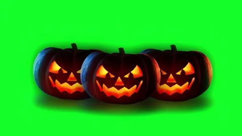 green screen three pumpkins for video ov... | Stock Video | Pond5