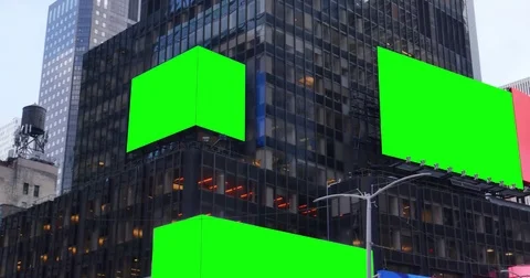 Green Screen Times Square Digital Billbo... | Stock Video | Pond5