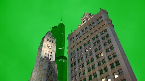 Green screen of tower and skyscraper vie... | Stock Video | Pond5