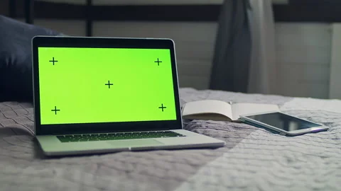 Green screen with tracking markers. The ... | Stock Video | Pond5