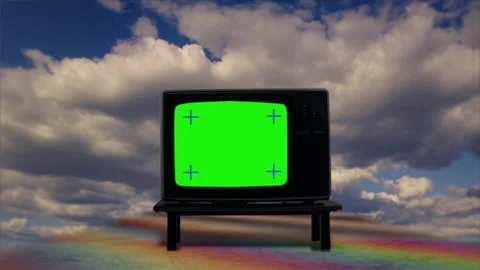 Green Screen TV On Rainbow Spectrum In C... | Stock Video | Pond5