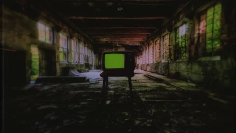 Green Screen TV Spooky Abandoned Buildin... | Stock Video | Pond5