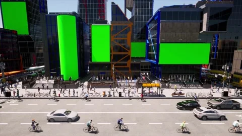 Green Screen Urban City Billboards Mock ... | Stock Video | Pond5