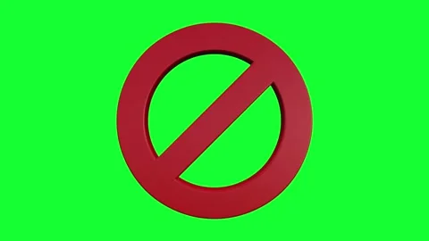 Green screen video 3d ban icon with late... | Stock Video | Pond5