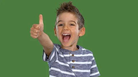 Green Screen Video Little Boy Showing Th... | Stock Video | Pond5