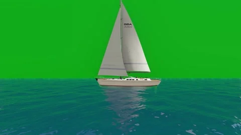 green screen video of a sailboat on sea ... | Stock Video | Pond5