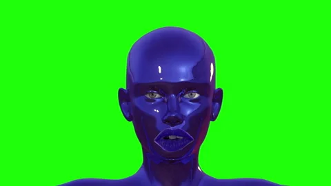 Green Screen Weird Android Talking Funny... | Stock Video | Pond5