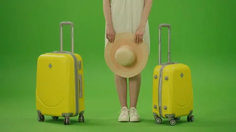 Green Screen. Woman Legs and Hat in the ... | Stock Video | Pond5