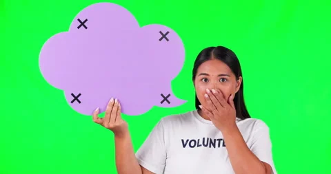 Green screen, wow and woman face volunte... | Stock Video | Pond5