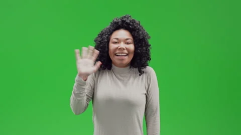 Green Screen young cheerful african fema... | Stock Video | Pond5