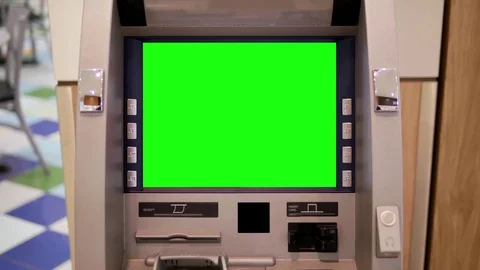 Green screen for your ad at ATM machine ... | Stock Video | Pond5