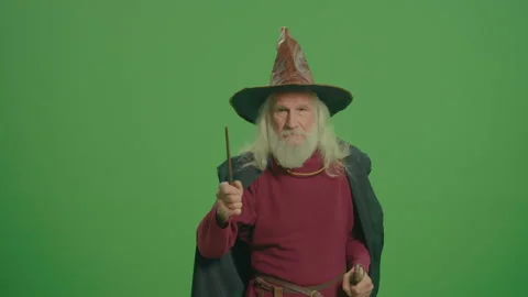 Green Screen.Portrait of An Old Wizard W... | Stock Video | Pond5