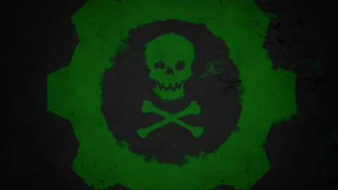 Green skull and toxic sign on grunge tex... | Stock Video | Pond5