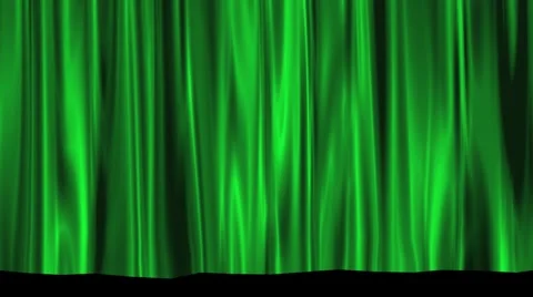 Green Stage / Theater Curtain Rising to ... | Stock Video | Pond5