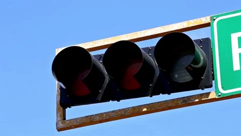 Green traffic light with human icon, ens... | Stock Video | Pond5
