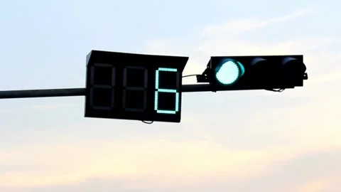 Green traffic light with number counter ... | Stock Video | Pond5