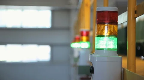 green traffic lights on CNC machine | Stock Video | Pond5