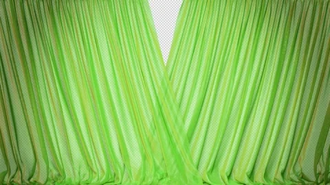 Green transparent window curtains 3D ani... | Stock Video | Pond5