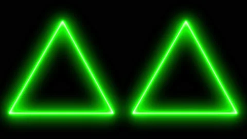 Green triangle neon glowing animation mo... | Stock Video | Pond5