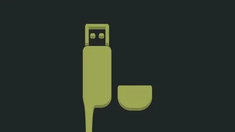 Green USB flash drive icon isolated on b... | Stock Video | Pond5