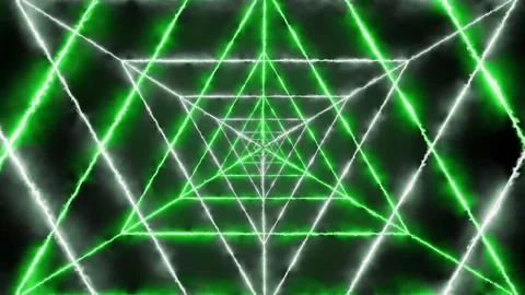 Green white color fire triangle tunnel a... | Stock Video | Pond5