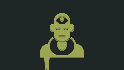 Green Wizard warlock icon isolated on bl... | Stock Video | Pond5
