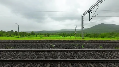 greenery forest timelaps view from train... | Stock Video | Pond5