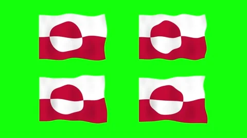 Greenland Waving Flag 2D Animation on Gr... | Stock Video | Pond5