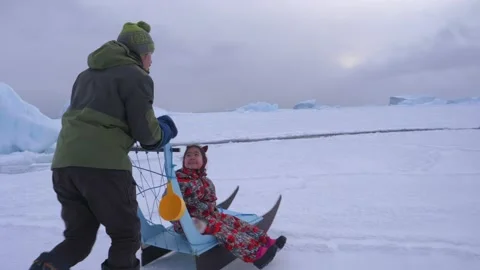 Greenlandic Inuit family on Arctic sea i... | Stock Video | Pond5