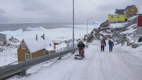Greenlandic Inuit indigenous father, dau... | Stock Video | Pond5
