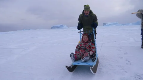 Greenlandic Inuit indigenous father, dau... | Stock Video | Pond5