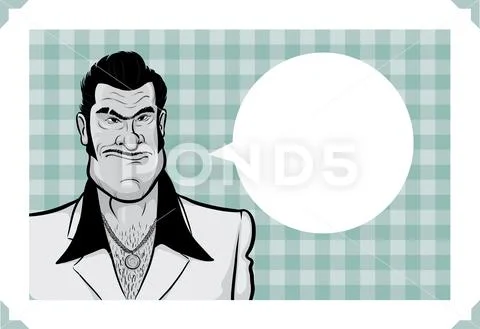 Greeting card with cartoon mafia criminal - place your custom text ...
