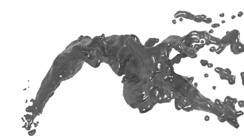 grey abstract paint stream on white back... | Stock Video | Pond5