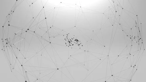 grey background with rotating plexus and... | Stock Video | Pond5