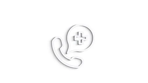 Grey call hospital line icon on white ba... | Stock Video | Pond5