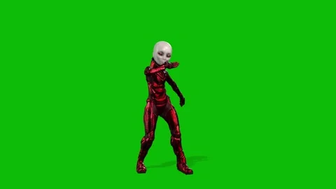 Grey female alien wearing a space suit d... | Stock Video | Pond5