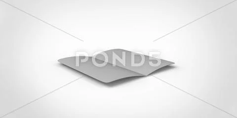 Grey gray blank magazine spread on white background. Using mesh opened ...