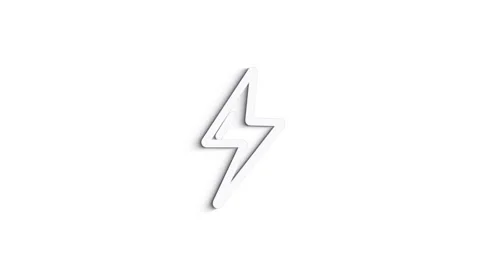 Grey Light bolt line icon on white backg... | Stock Video | Pond5