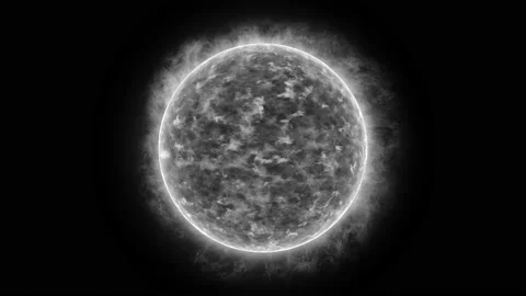 Grey Sun with Atmosphere isolated on bla... | Stock Video | Pond5